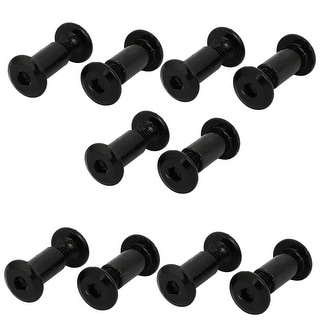 M6x10mm Carbon Steel Socket Hex Screw Post Fastener Black 10pcs ...