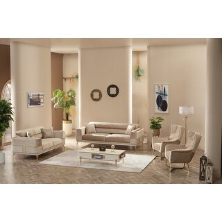 Brenda 4-Pieces Living Room Set 1 Sofa & 1 Loveseat & 2 Chair - Bed ...