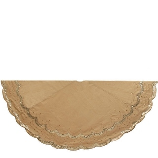 Kurt Adler 72-Inch Gold with Sequins Scalloped Embroidered Tree Skirt ...