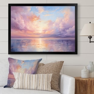 Designart "Sunset Cotton Candy Skies II" Landscapes Framed Canvas Wall ...