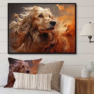 Designart "Dog Afghan Hound Air " Animals Dog Framed Wall Art Prints ...