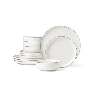Oneida 24 Seven Black Rim 12-Piece Dinnerware Set - Bed Bath & Beyond ...