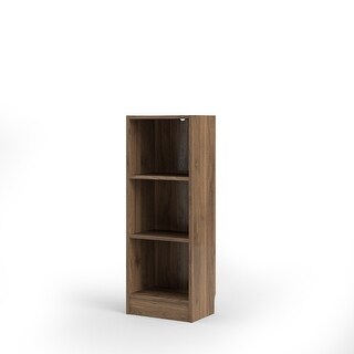 Porch & Den Alethea Walnut-finish Short Narrow 3-shelf Bookcase - Bed ...