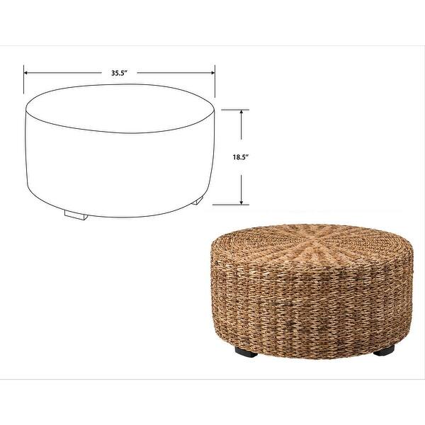 Round Hand-Woven Abaca Coffee Table by East at Main - Bed Bath & Beyond ...