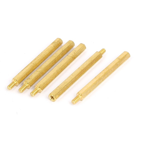M3x45+6mm Male/Female Threaded Brass Hex Tapped Hexagonal Spacer ...