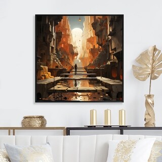 Designart "Sci Fi Odyssey City II" Sifi Framed Canvas Wall Art - Bed ...