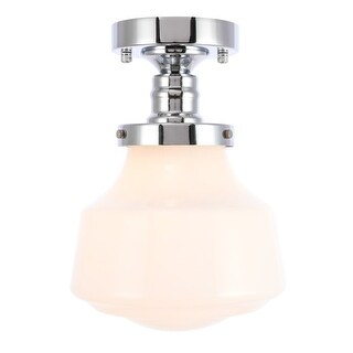 Lyle 1 light Chrome and frosted white glass Flush mount - One Size ...