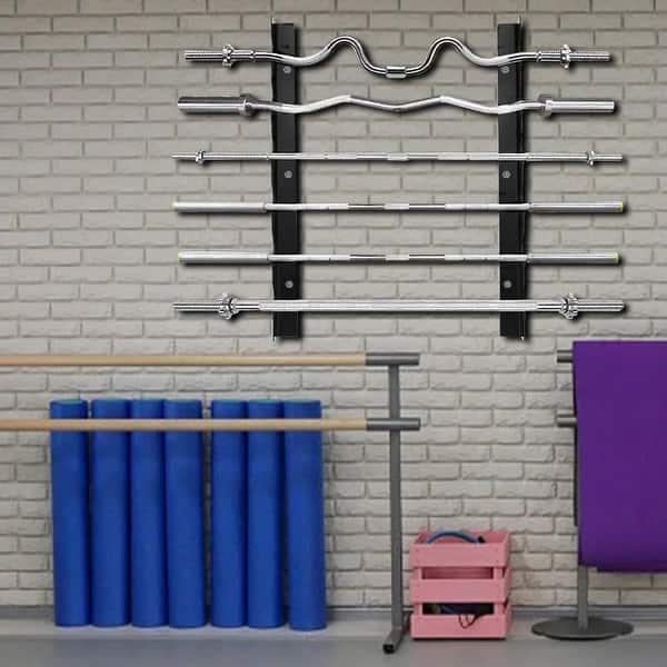 Wall-mounted Olympic Fixed Barbell Storage Rack Weightlifting Barbell ...