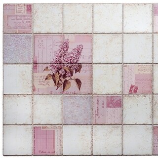 Dundee Deco Pink Lilacs in Squares PVC 3D Wall Panels, Decorative Wall ...