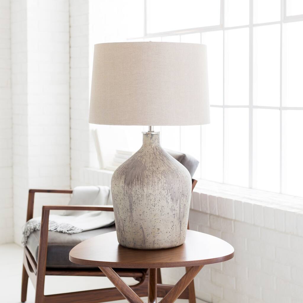 Beldrea Table Lamp with Beige Base and Beige Shade - Overstock - 14442627