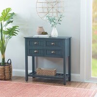Crestway Antique Blue Solid Wood Entryway Console Table - Bed Bath ...