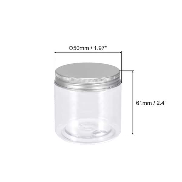8Pcs 80ml Clear Plastic Jars with Silver Lid Food Storage Containers ...