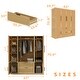 63"W Boho Style 6-Door Wardrobe Armoires Closet 2 Drawer Storage ...