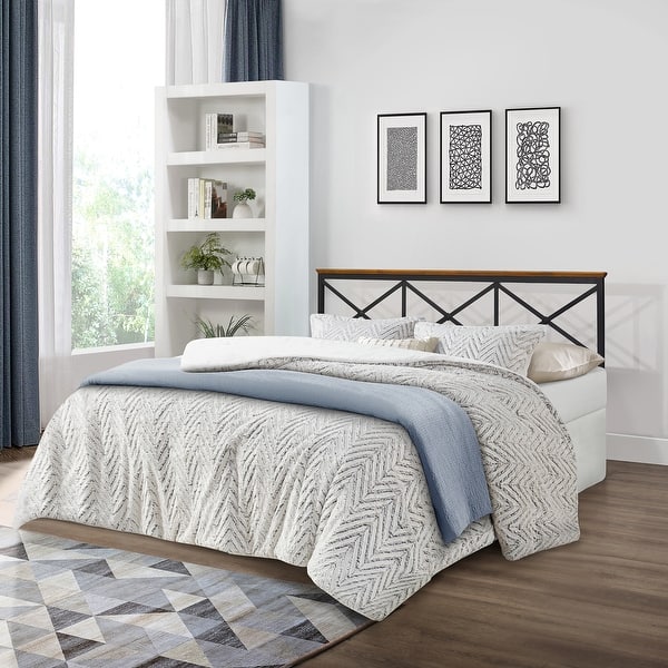 Hillsdale Furniture Ashford Triple X Design Metal Headboard with Frame ...