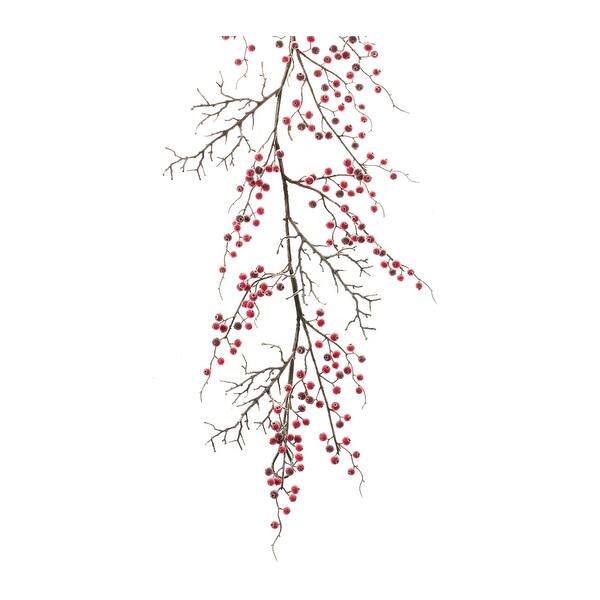Iced Berry Twig Garland 5'L - Red - Bed Bath & Beyond - 37971673
