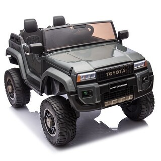 Two Seater Remote Control Truck for Kids, Gray Ride on Car with Seat ...