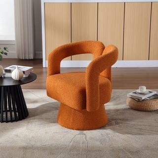 360 Swivel Cuddle Barrel Chairs Hollow Cross Accent Chairs, Orange ...