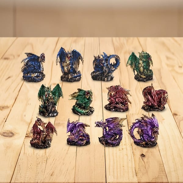 ICE ARMOR 12-PC Medieval Miniature Dragons in Different Poses and Color ...