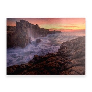 Joshua Zhang 'Wall By The Sea' Floating Brushed Aluminum Art - Bed Bath ...