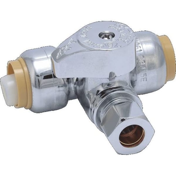 SharkBite 1/2" x 1/2" x 3/8" Compression Tee Stop - Chrome - Bed Bath ...