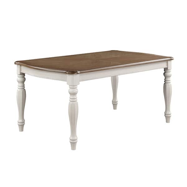 Acme Florian DINING TABLE Oak & Antique White Finish - Oak & Antique ...