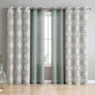 VCNY Home Jackston Solid and Printed Panel Set - Bed Bath & Beyond ...