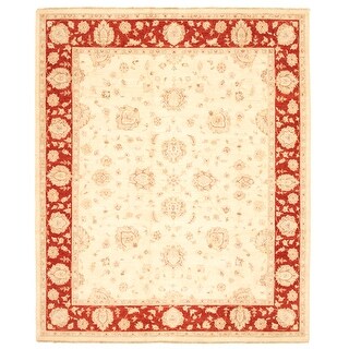 ECARPETGALLERY Hand-knotted Chobi Finest Ivory Wool Rug - 8'1 x 9'9 ...