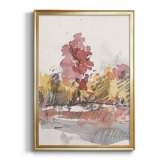 Watercolor Treeline Sketch I Premium Framed Print - Ready to Hang - Bed ...