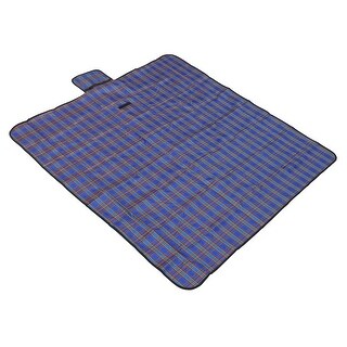 59" x 59" Outdoor Picnic Blanket Waterproof Beach Mat Black Blue ...