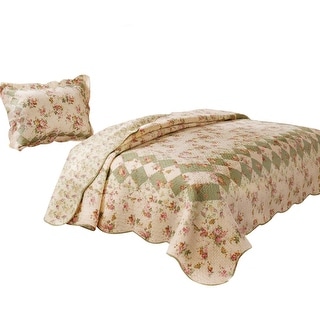 Denali 2 Piece Fabric Twin Size Quilt Set with Floral Prints ...