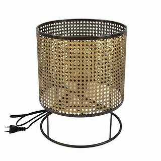 VIP Metal 14.5 in. Brown Cylinder Table Lamp - Bed Bath & Beyond - 42511165