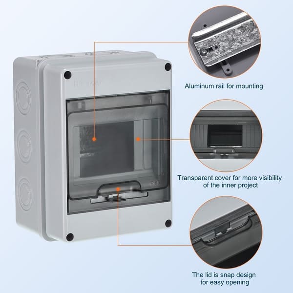 5 Way Circuit Breaker Box IP65 Distribution Protection Box - Grey White ...