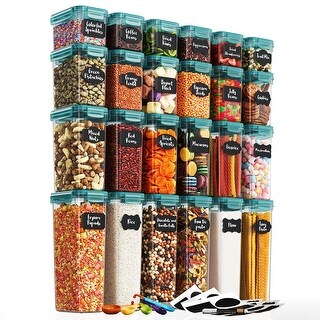 Airtight Food Storage Containers with Lids (24 Pack - Teal) BPA Free ...