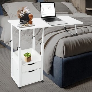Height Adjustable Over Bed Desk Computer Desk with Wheels - Bed Bath ...