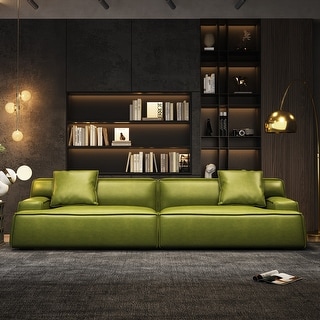 Mission Craftsman Cubic Panel Side Sofa - Russet Brown Leather (RB2 ...