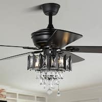 52" Classic Wood Blades Ceiling Fan with Crystal Shade Pull China and ...