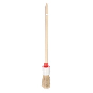 Round Paint Brush 9" Length 0.8" Dia Natural Bristle with Wood Handle ...