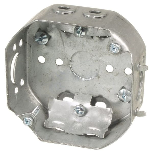 4 in.Octagon Galvanized Steel Junction Box with Cable Clamps American ...
