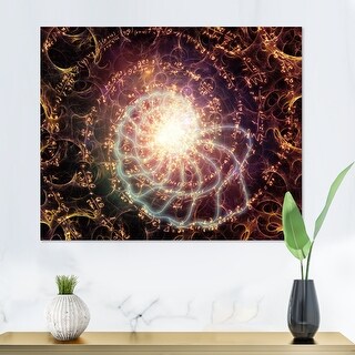 Designart "Spiral Helix Fractal Infinity III" Modern Canvas Wall Art ...