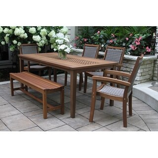 Eilaf 6 pc. Checkerboard Dining Set with Stacking Chairs and Bench - N ...