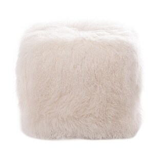 Square Tibetan Lamb Ottoman - Bed Bath & Beyond - 40495825
