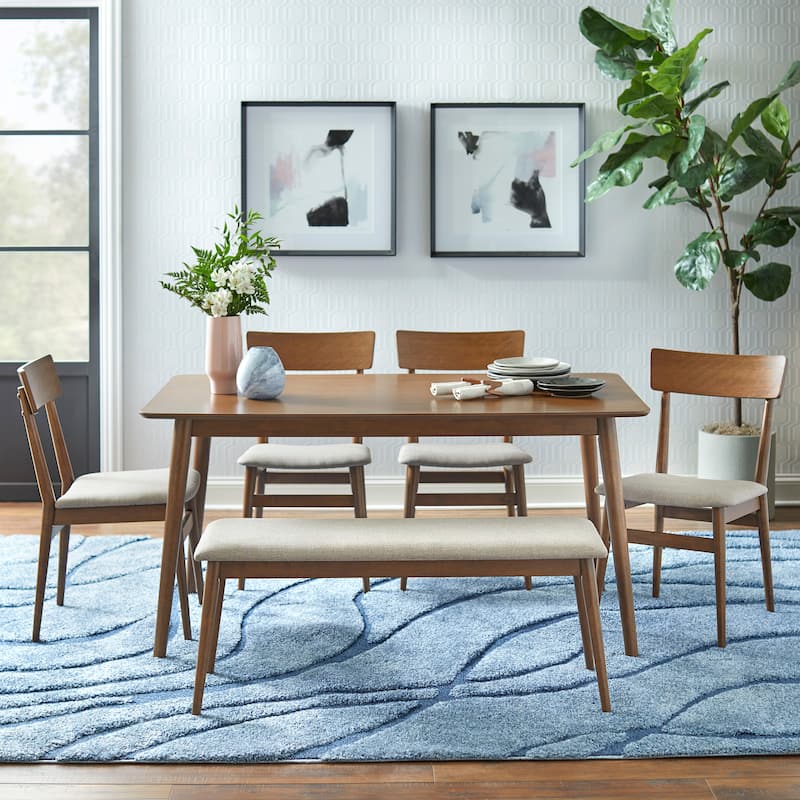 Simple Living 6-piece Albury Dining Set with Dining Bench - Overstock ...