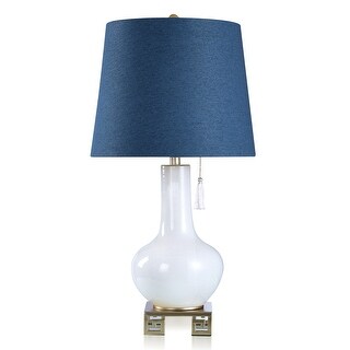 Dann Foley - Lifestyle Glass & Metal Table Lamp - White & Gold Finish ...