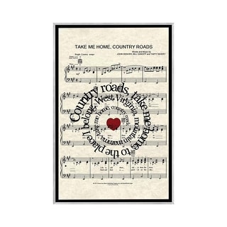 iCanvas "Take Me Home Country Roads" by WordsAndMusicArt Framed - Bed ...