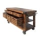Carbon Loft Harvey Distressed Chestnut Kitchen Cart - Bed Bath & Beyond ...
