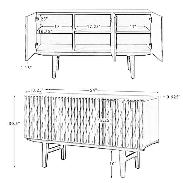 Joanna Modern Carved Geometric Patterns Sideboard By HULALAHOME - Bed ...