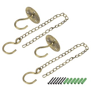 2set Ceiling Hook Wall Mount Bracket and 15cm Hanging Chain Bronze ...