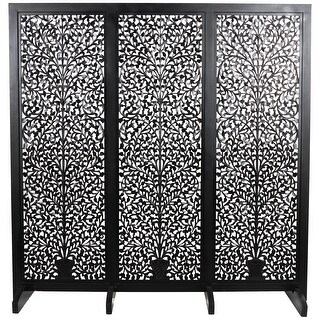 Wooden Floral Partition or Freestanding Carved Partition Room Divider ...