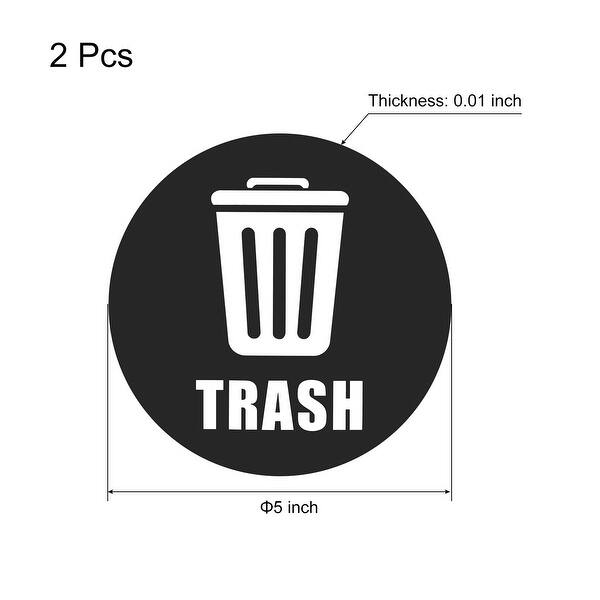 Trash Stickers Decals Bin Labels 5" Large Vinyl for Trash Can, Black ...