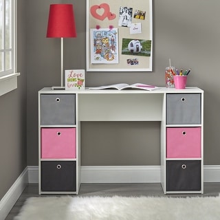 Kids Desk with Six Fabric Storage Bins, Multiple Colors - Bed Bath ...